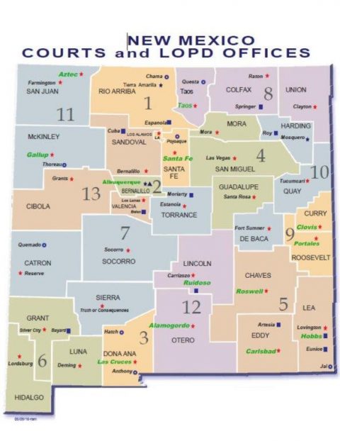 NM Courts and LOPD Office Location Map - Public Defender's Office (LOPD)